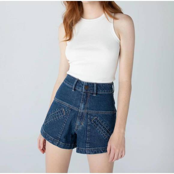 Unpublished | Shorts | New Unpublished Nora Aline Seamed Short In Blue ...